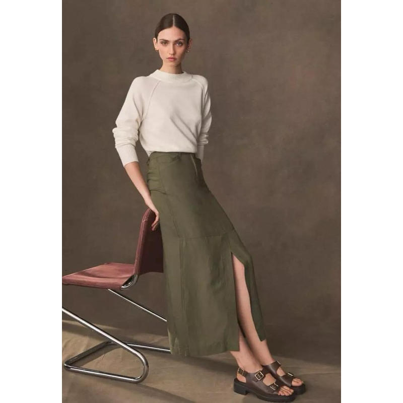 NEXT กระโปรงลินิน ทรงตรง LINEN BLEND MIDI COLUMN SKIRT | Shopee Thailand