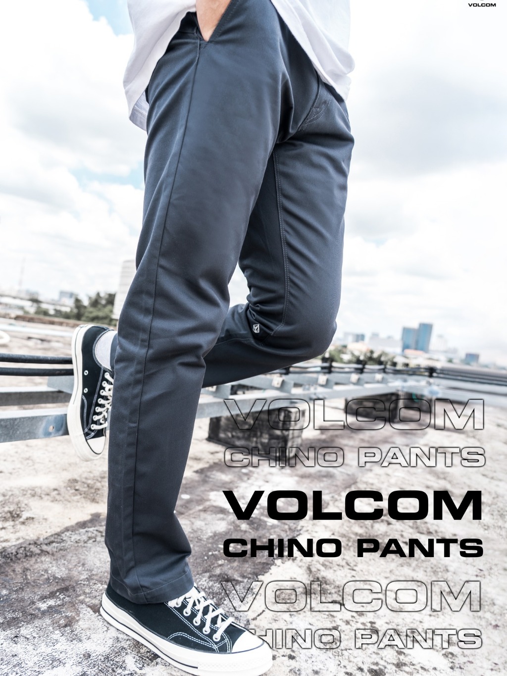 Volcom กางเกงขากระบอกกลาง ผ้าชิโน่ FRICKIN SKATE MODERN V16 | Shopee Thailand