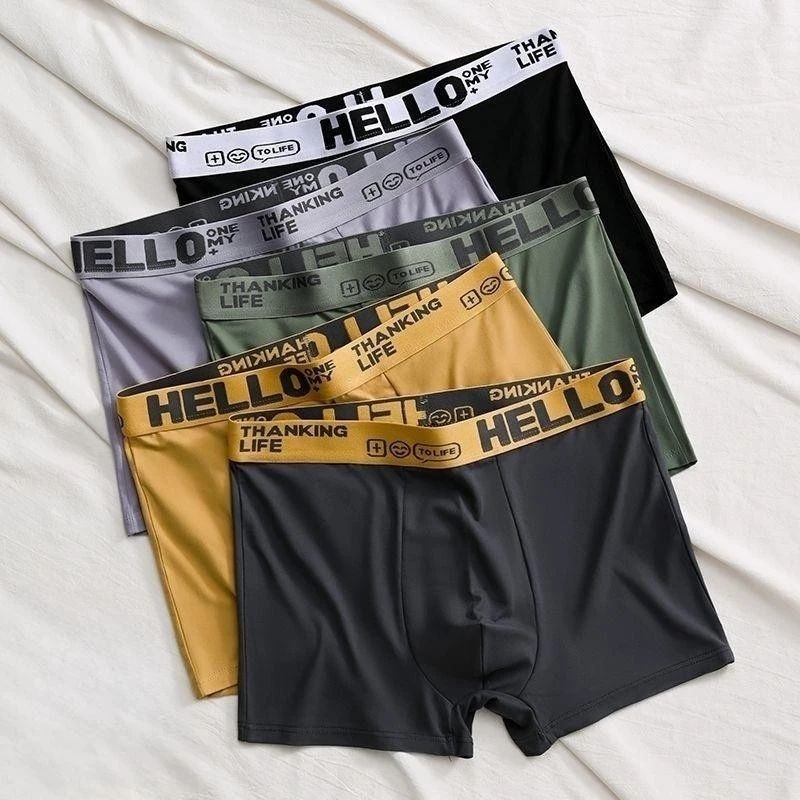 #143 HELLO Boxer ชุดชั้นในแฟชั่นบุรุษ กางเกงบ็อกเซอร์ ระบายอากาศ นุ่ม ...