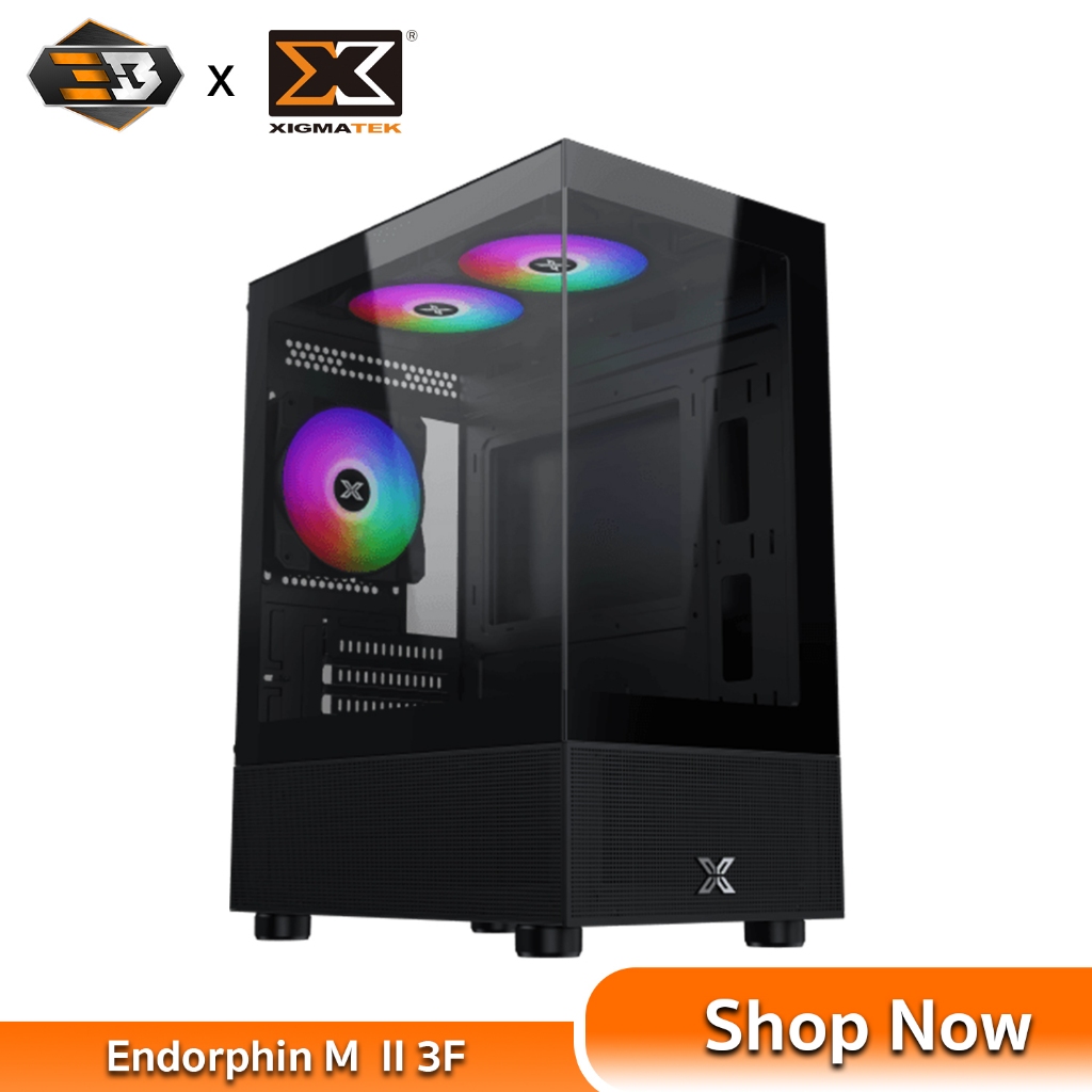 เคส PC Xigmatek Endorphin M II 3F (มีพัดลม 3 ตัว) กระจก TEMPERED GLASS ...