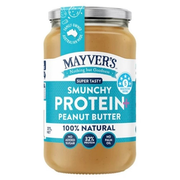 Mayvers Smunchy Protein Peanut Butter Natural 375g. เมย์เวอร์ สมุนชี่ ...