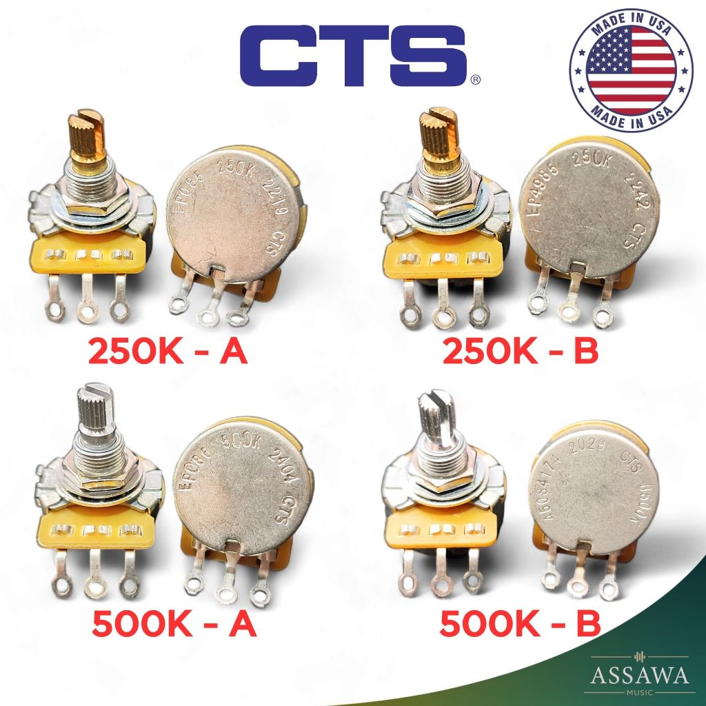 CTS POT USA 250KA 250KB 500KA 500KB ( Tone / Volume ) Guitar Bass พอท ...