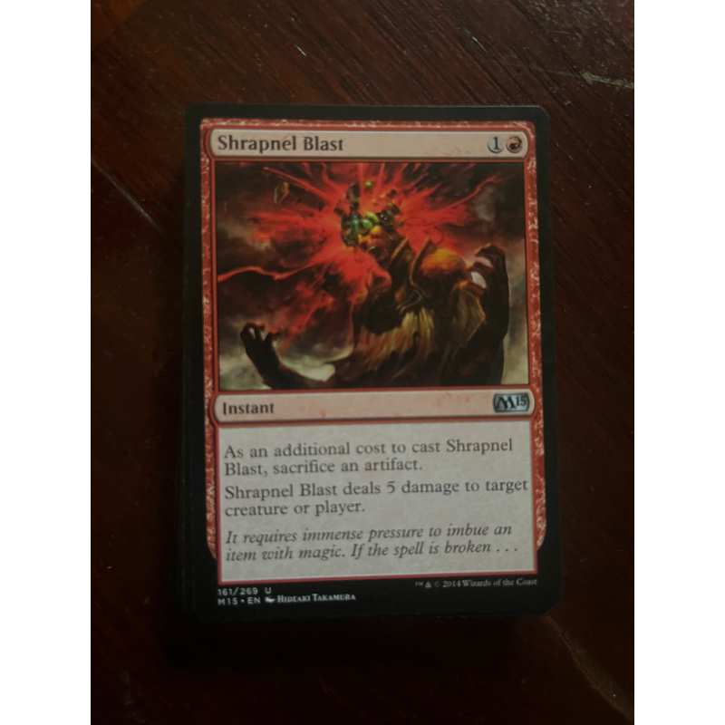 การ์ด MTG Shrapnel Blast Red Magic the Gathering EDH รุ่น M15 สภาพ Ex ...