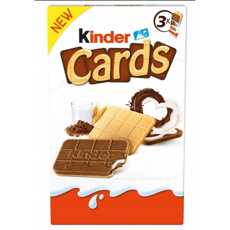 kinder Cards Chocolate Wafers (1 กล่องมี 3 แพ็คละ 2 ชิ้น) | Shopee Thailand