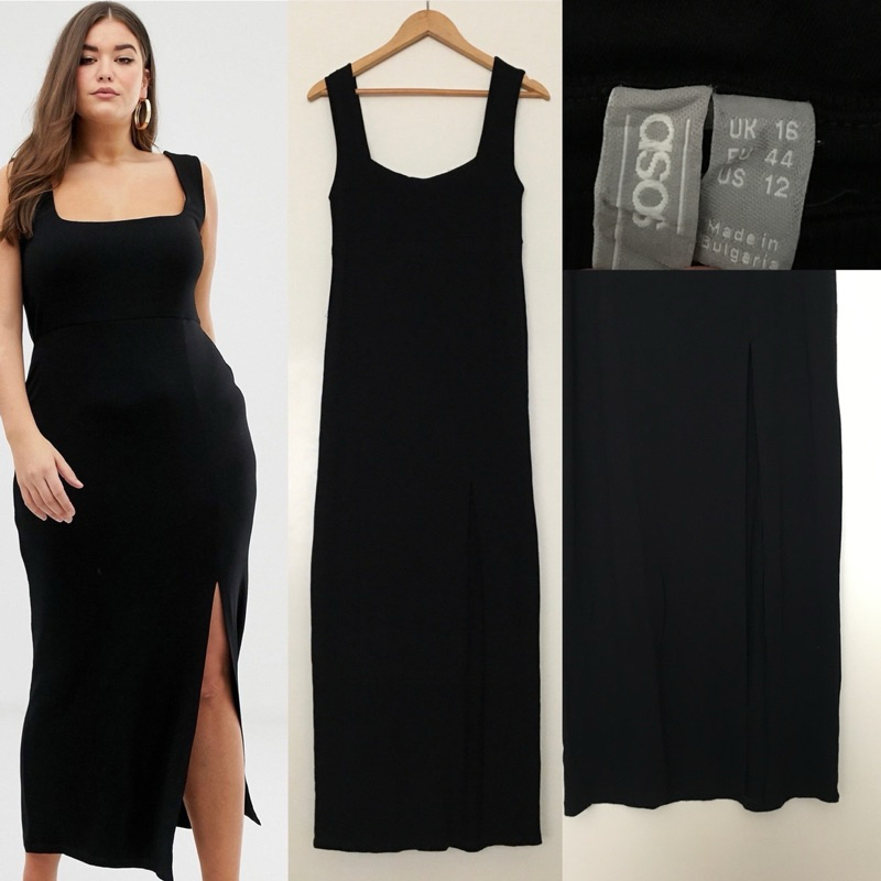 [มือสอง] ASOS black maxi dress Size L | Shopee Thailand