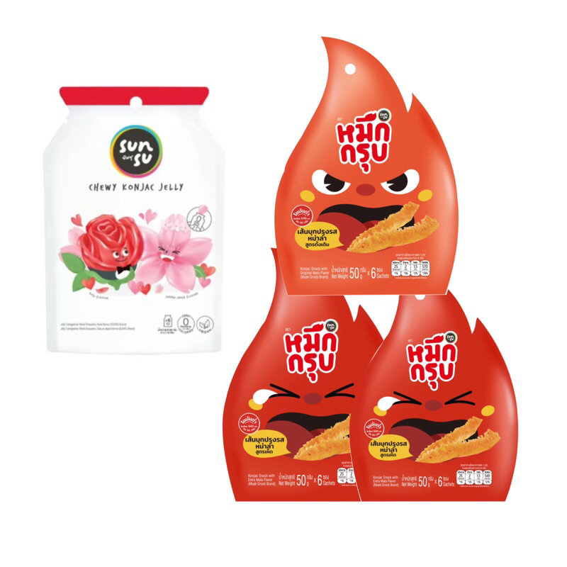 พร้อมส่ง Sunsuหมึกกรุบจับคู่ความอร่อยเยลลี่sunsu บุกปรุงรสหม่าล่า 2รสชาติ เผ็ดน้อย/เผ็ดมาก จัด ...