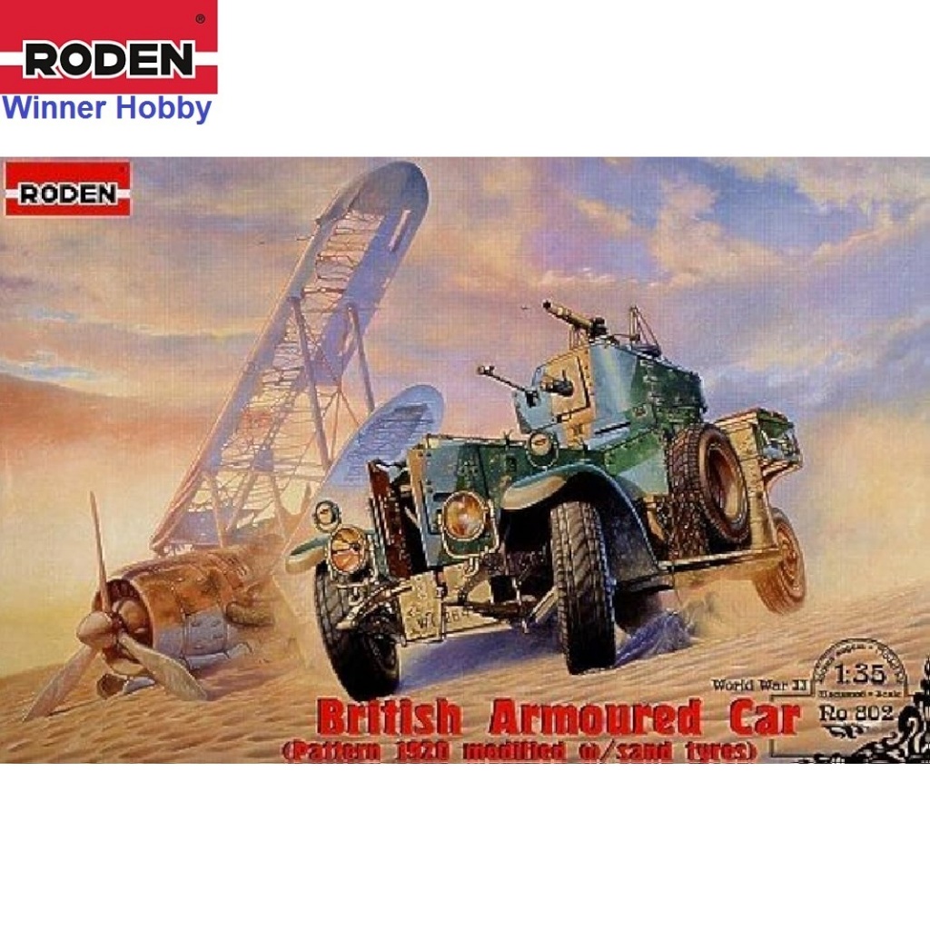 โมเดลรถบรรทุกสำหรับการทหาร Roden 802 British Armoured Car Rolls-Royce ...