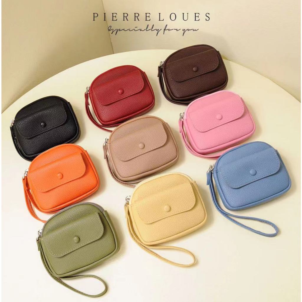 ใหม่ กระเป๋าสตางค์ใบสั้น pierre loues มีสายรัดข้อมือ พกพาง่าย ใส่ของได้ ...