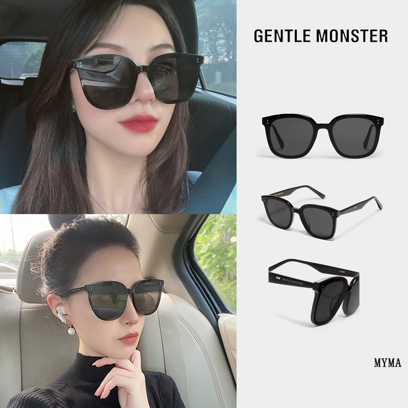 GENTLE MONSTER MYMA-01 กันแดดสลักอักษรวัด แว่นกันแดดทรงเหลี่ยมป้องกัน ...