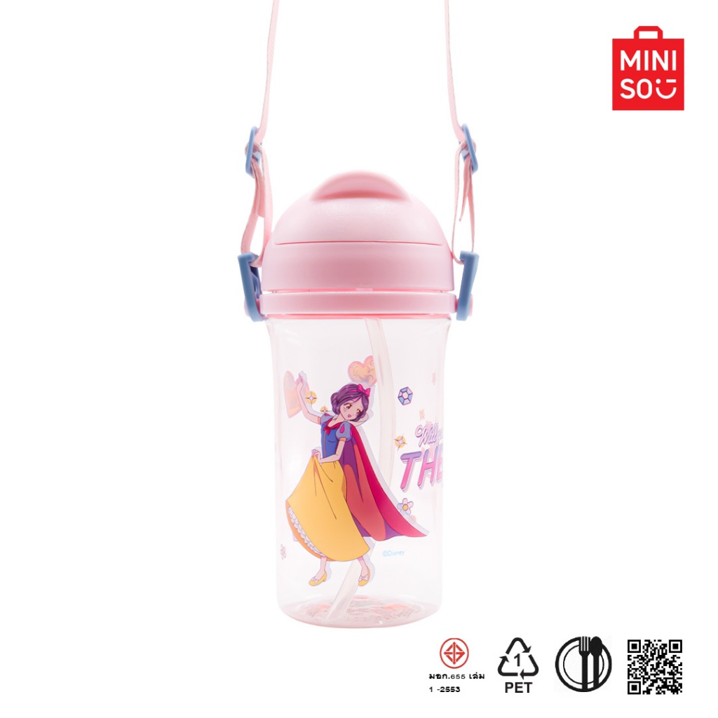 MINISO ขวดน้ำ พร้อมหลอด Disney Manga Princess Collection (400mL ...