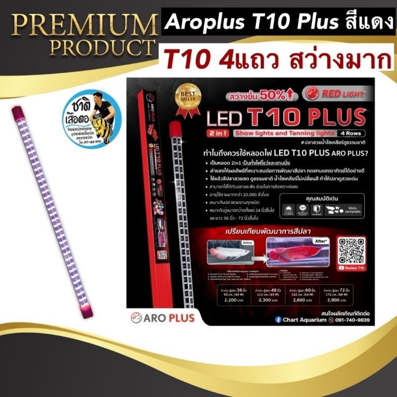 Aroplus T10 Plus หลอดไฟ2in1 โชว์ปลาและเทนนิ่งสำหรับปลาสีแดง T10 4แถว ขนาด 60นิ้ว 72นิ้ว | Shopee ...