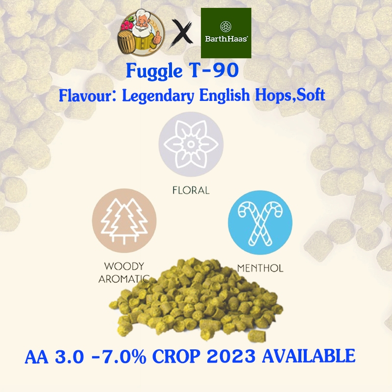 Fuggle (UK) PELLET HOPS (T90) Crop Year 2023 hops ทำเบียร์ hops beer ฮ ...
