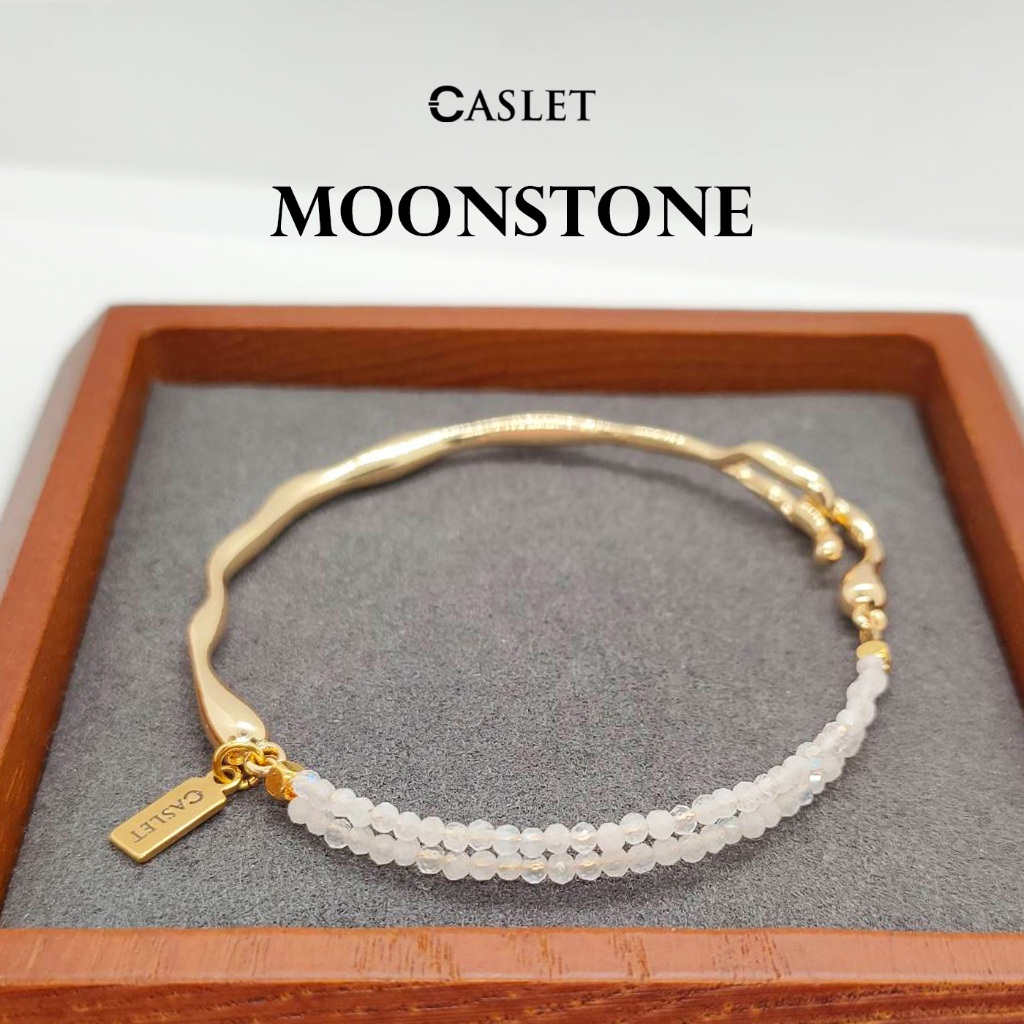 CASLET กำไลหินแท้ มูนสโตน - Moonstone สร้างเสน่ห์ เมตตามหานิยม | Shopee ...