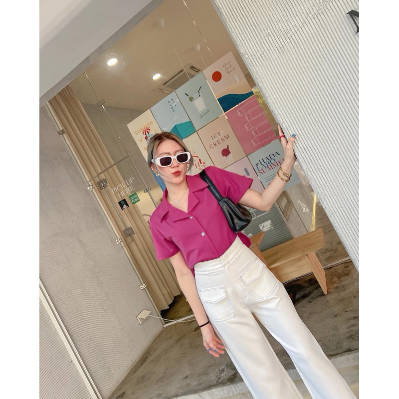 เสื้อเชิ้ต Kimme Top จากร้าน Thesun_co | Shopee Thailand