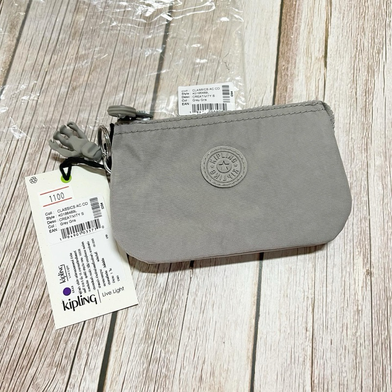 Kipling Creativity S ใบเล็ก สีเทา พร้อมพวงกุญน้องลิงยาง พร้อมส่ง | Shopee Thailand