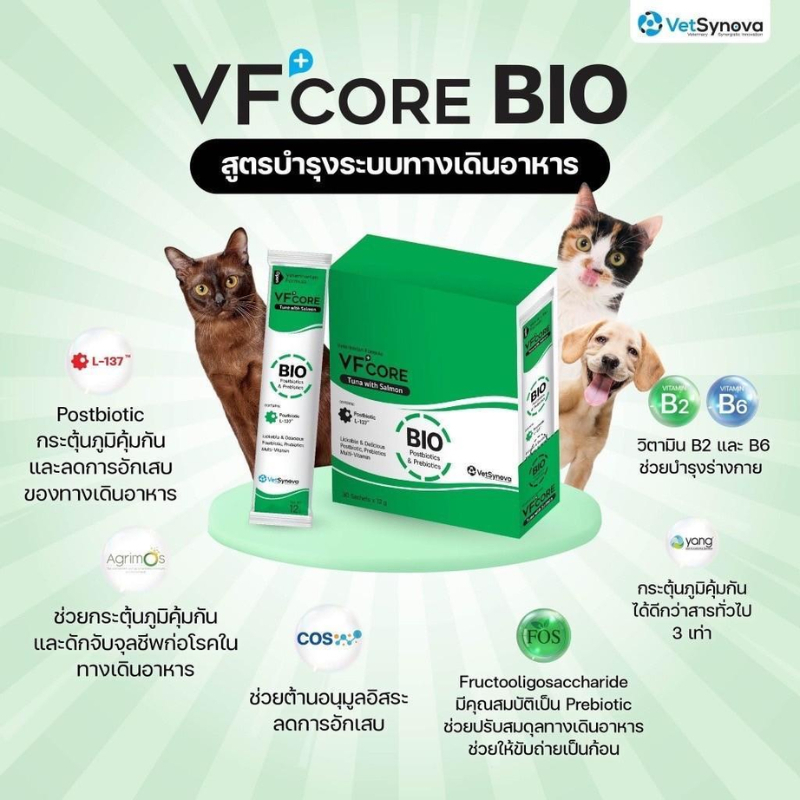 [ ยกกล่อง 30 ซอง] VFcore แมวเลีย วิตามินแมว อาหารเสริม ไลซีน วิตามินรวม 12g | Shopee Thailand