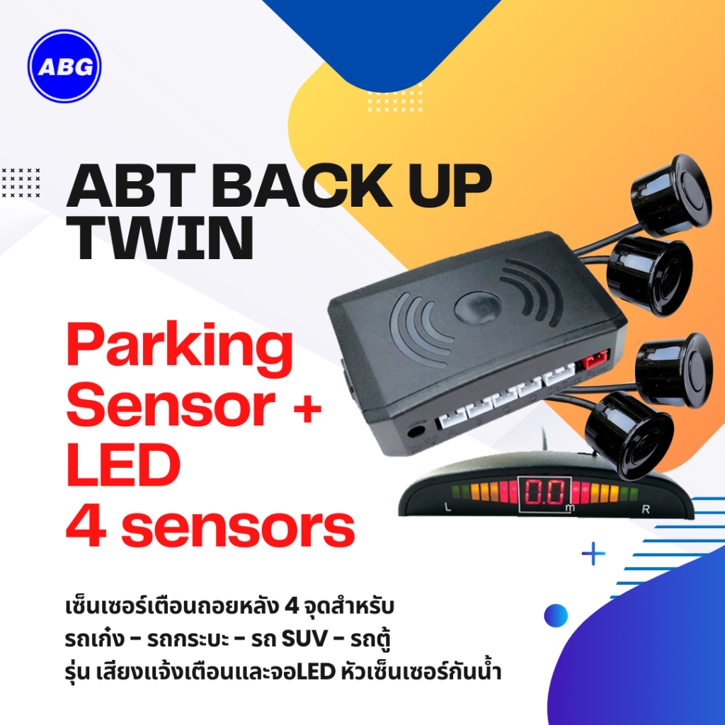 ABT BACK UP TWINS Parking Sensor with LED เซ็นเซอร์ถอยหลังรถยนต์ 4จุด ...