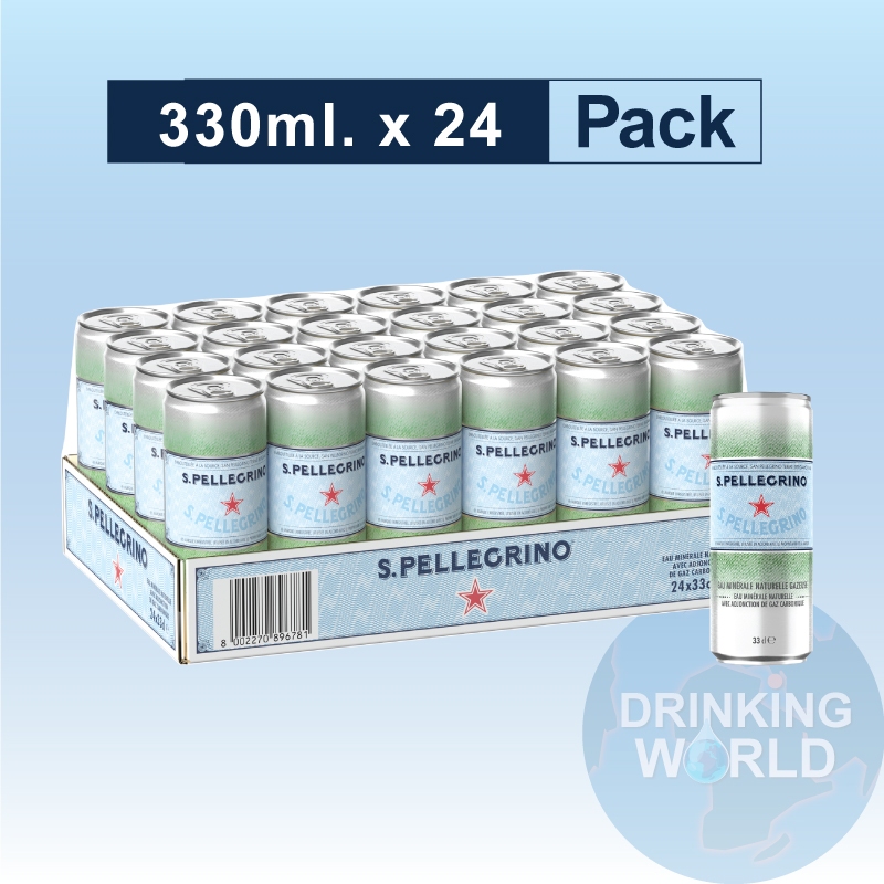 🌟พร้อมส่ง🌟San Pellegrino Sparkling Mineral Water Can 330 ml 24 กระป๋อง น้ำแร่อัดแก๊สธรรมชาติ ...