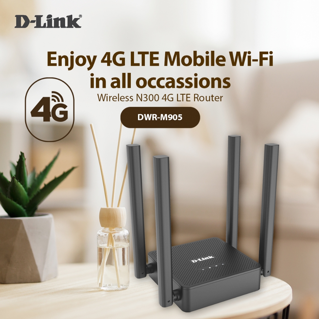 D-Link DWR-M905 N300 4G/LTE (UP TO 32 USER) VPN WiFi Router sim card ...