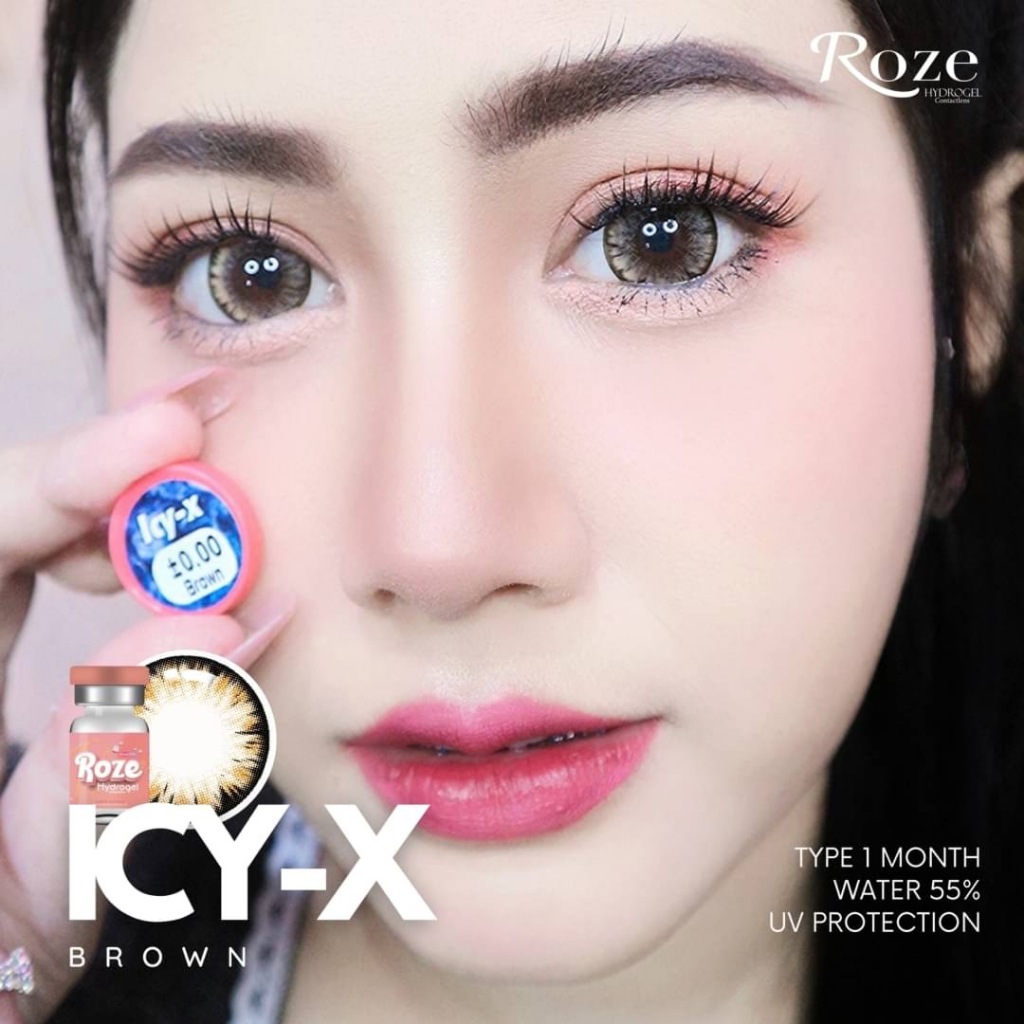 🔥ลายเกร็ดน้ำแข็ง🔥คอนแทคเลนส์ Hydrogel ขนาดบิ๊กอาย โตมาก Icy-X (Rozelens) | Shopee Thailand