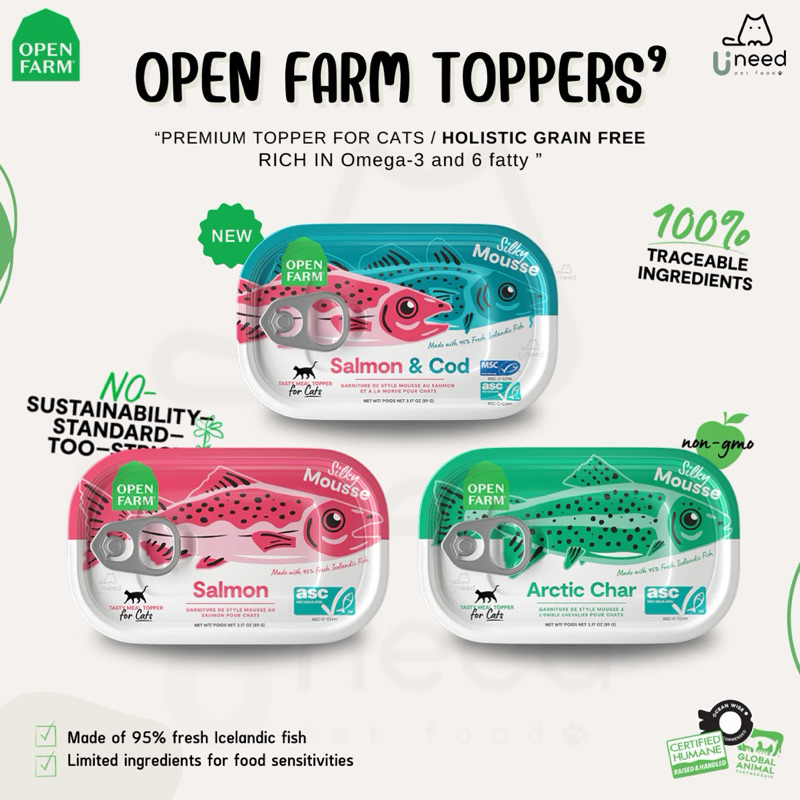 พร้อมส่ง ︎ New!! Open Farm topper (89g) ทอปเปอร์อาหารแมวนำเข้าเกรดพรี ...