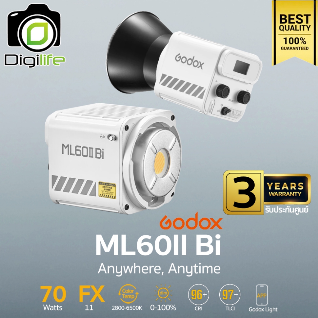 Godox LED ML60II Bi 70W Bi-Color 2800K-6500K - Godox Mount - รับประกัน ...