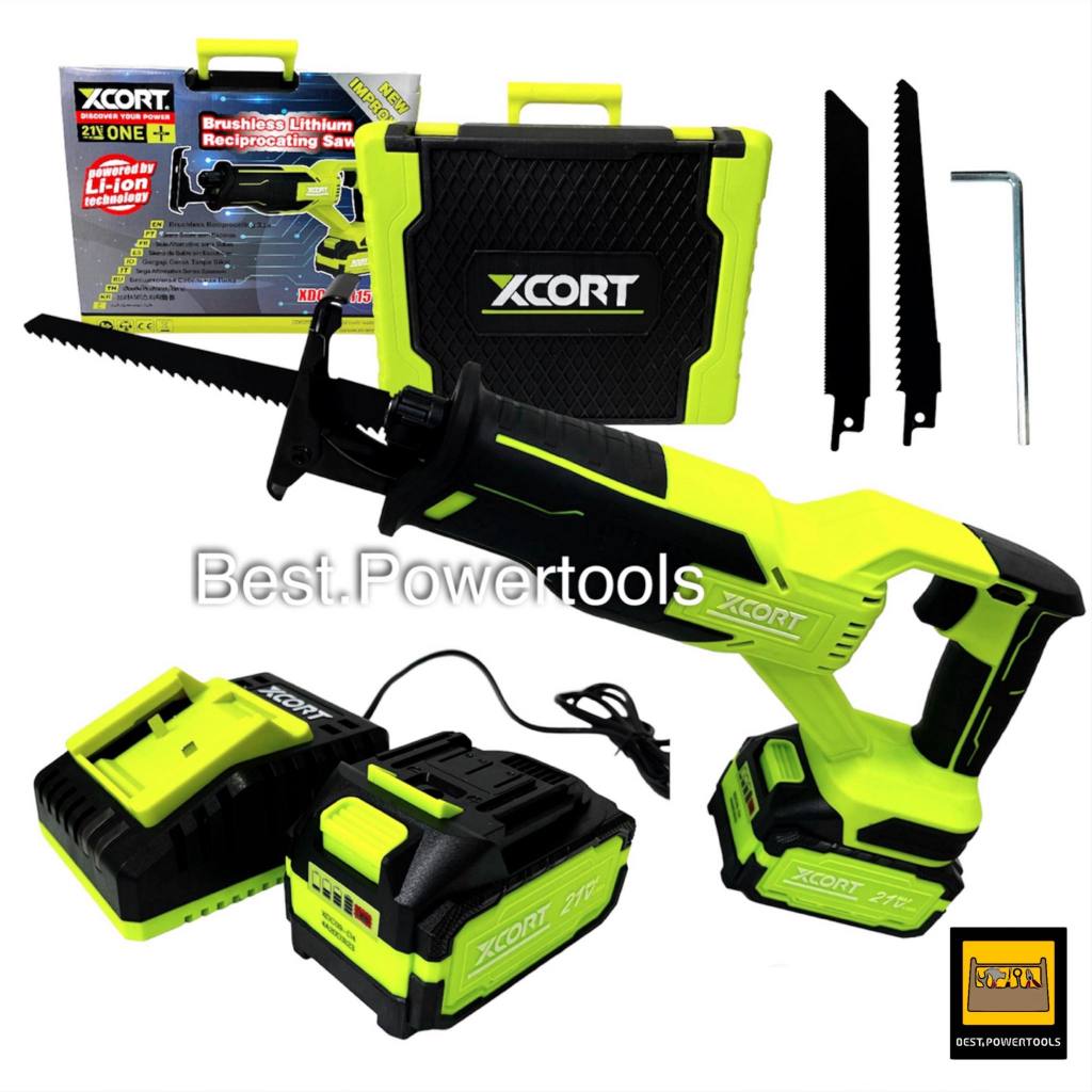 (SERIES 9)XCORTเลื่อยชักบลัสเลสไร้สาย แบตเตอรี่ 21V 4000 mAh งานหนัก เสียงเงียบ พร้อมกระเป๋า ...