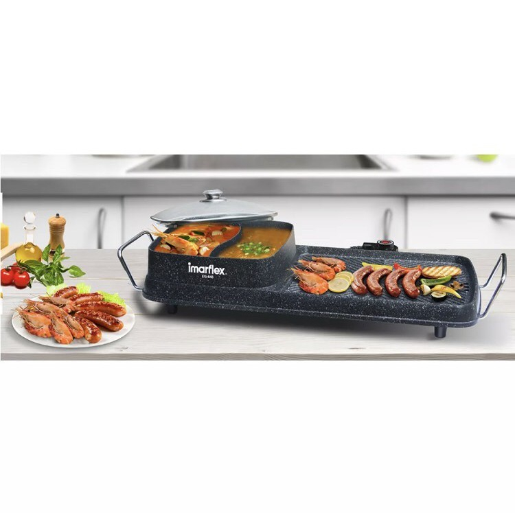 IMARFLEX เครื่องปิ้งย่างอเนกประสงค์ เคลือบ Non-stick รุ่น EG-648 | Shopee Thailand