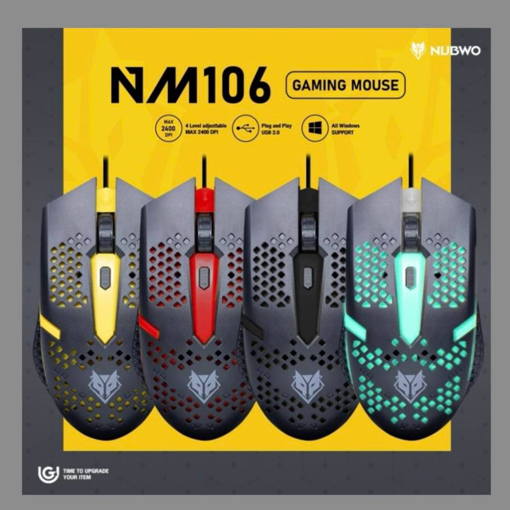 Mouse NUBWO NM-106 เมาส์เกมมิ่งแบบสาย usb มีทั้งหมด4สี ปรับ DPI ได้ถึง ...