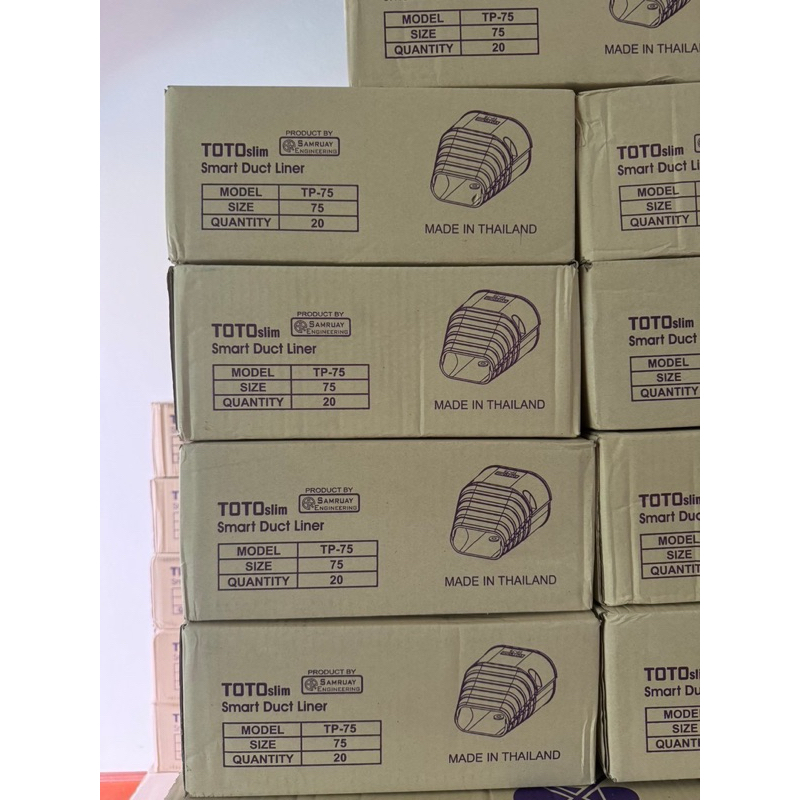 ท่อปิด ตัวจบ จบราง รางครอบท่อแอร์ TOTO slim TP-75 1 ลัง 20 ชิ้น ...