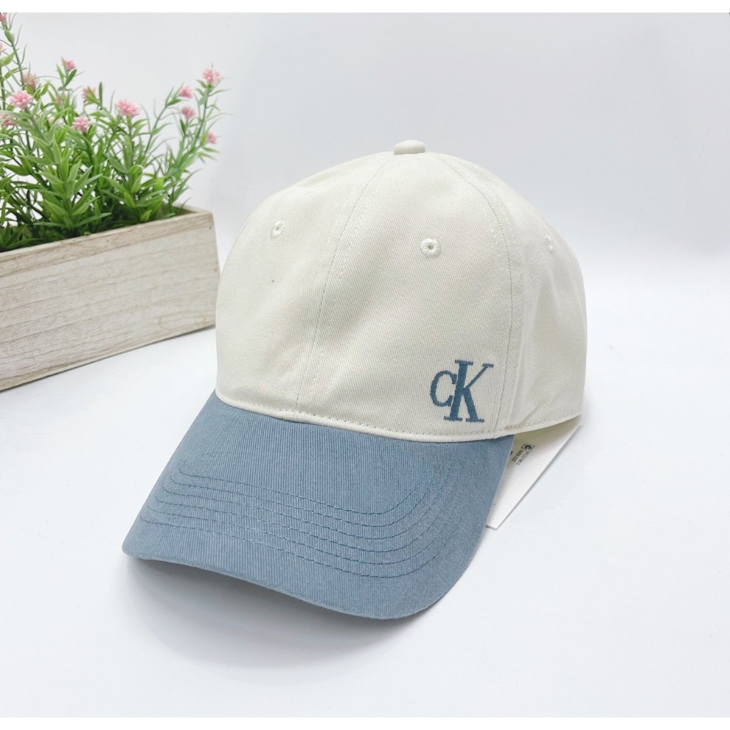 Calvin Klein Logo Cap (Beige/Blue) | Shopee Thailand