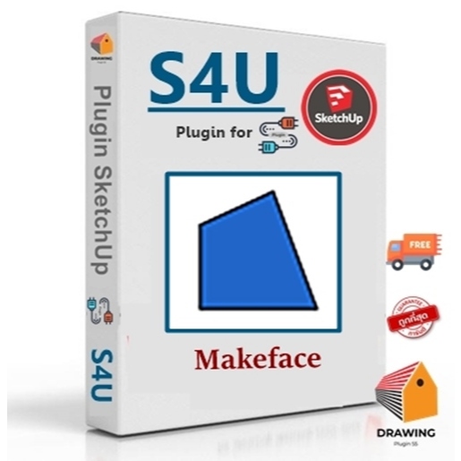 S4U - MakeFace V.5.1.0 (สร้างพื้นผิวให้แปลน CAD ใน SketchUp) | Plugin for Sketchup 2022-2024 ...