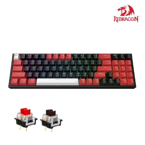 Redragon K628 POLLUX PRO 75% Wireless RGB Gaming Keyboard, 3-Modes BT 2 ...