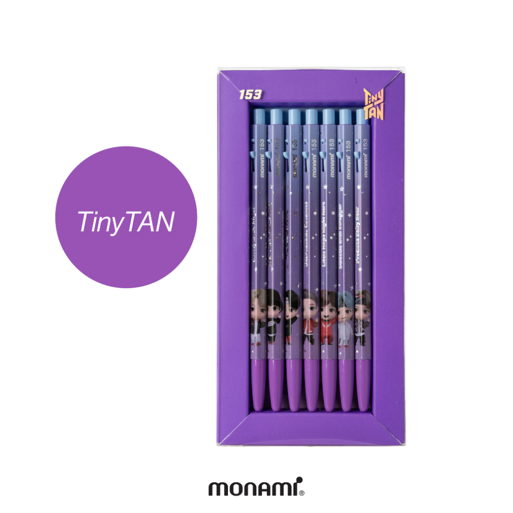 Monami TinyTAN 153 Set โมนามิ ปากกาลูกลื่น เซ็ต 7 ด้าม | Shopee Thailand