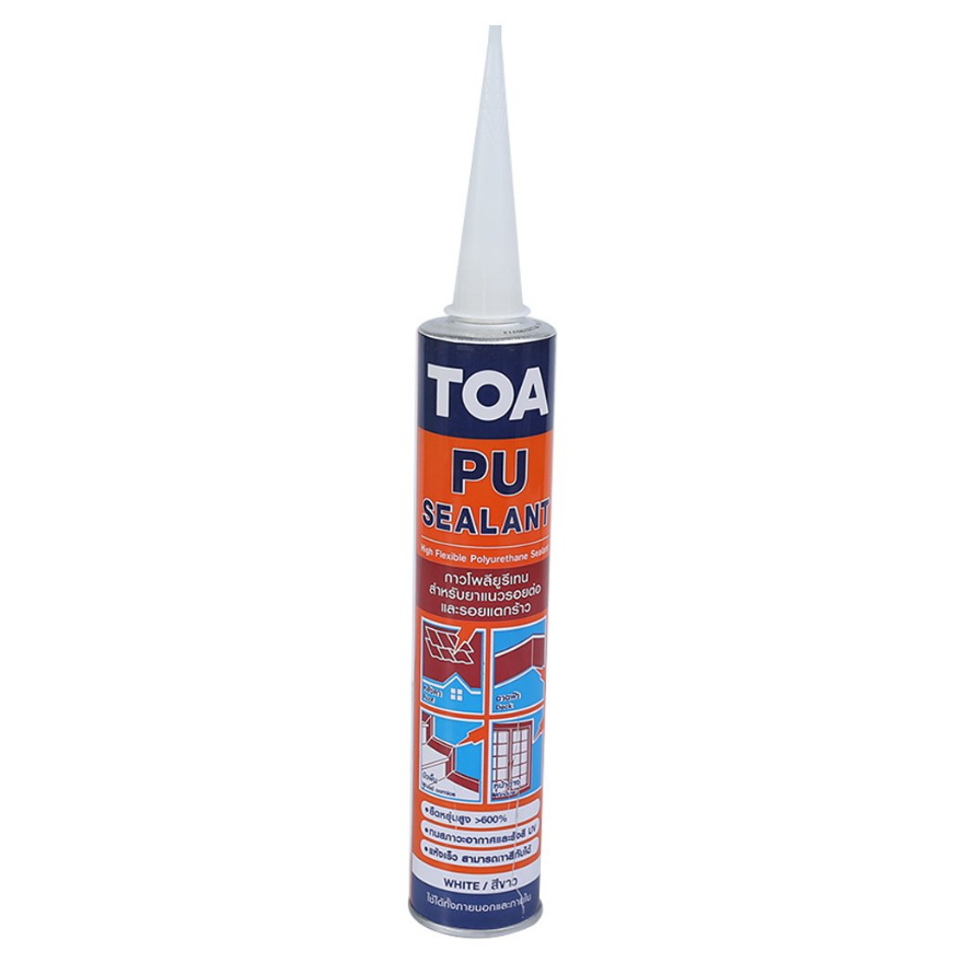 (ส่งฟรี) TOA Polyurethane PU Sealant สีขาว กาวพียูซีแลนซ์ 310 มล. โพลียูริเทนอุดรอยรั่ว ทนแดด UV ...