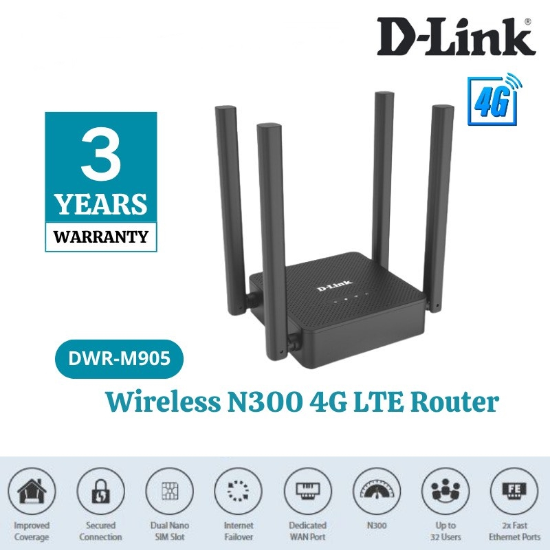 ⚡️เร้าเตอร์ใส่ซิม 4 เสา⚡️4G Router D-LINK DWR-M920 DWR-M930 DWR-M905 4G N300 WiFi Router รองรับ ...