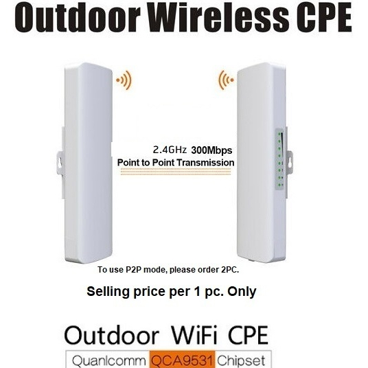 CPE Outdoor WiFi 300Mbps 2.4GHz Access Point WISP Repeater Bridge No ...
