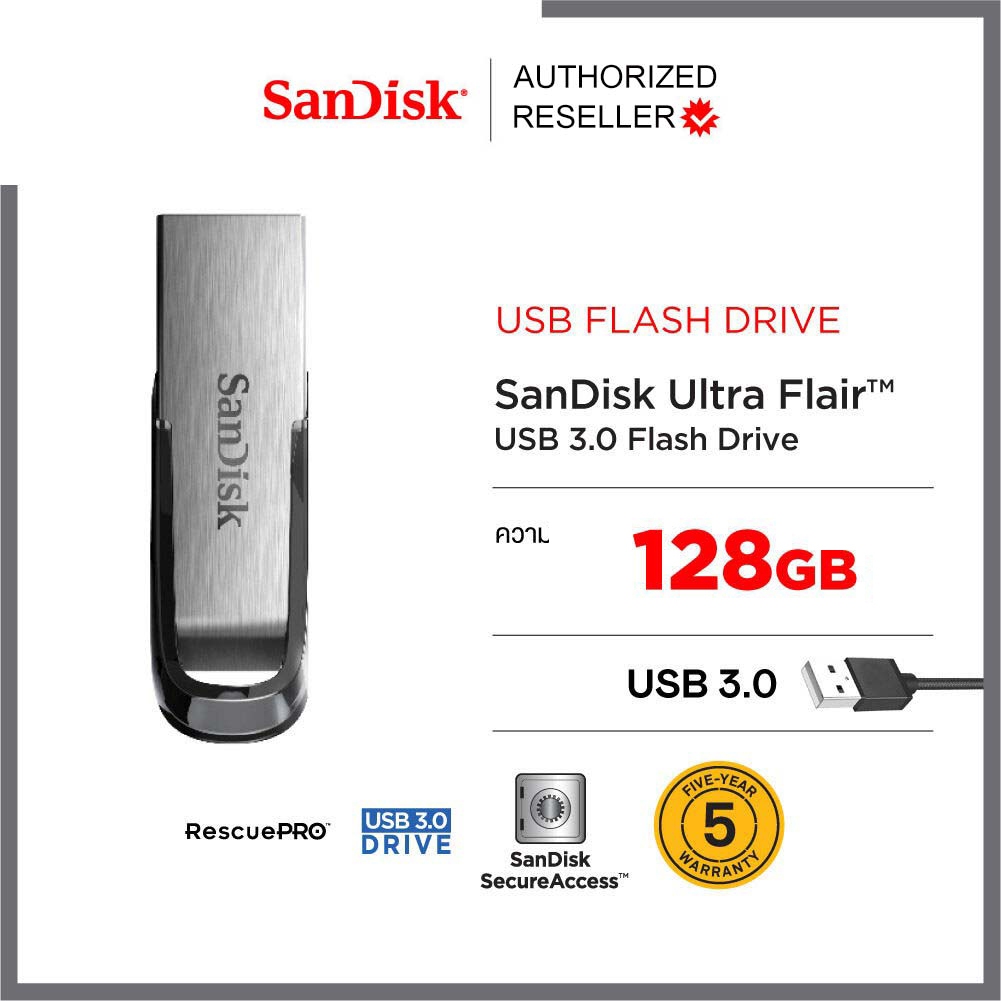 SanDisk Ultra Flair Flash Drive USB 3.0 128GB Speed150MB/s (SDCZ73_128G ...