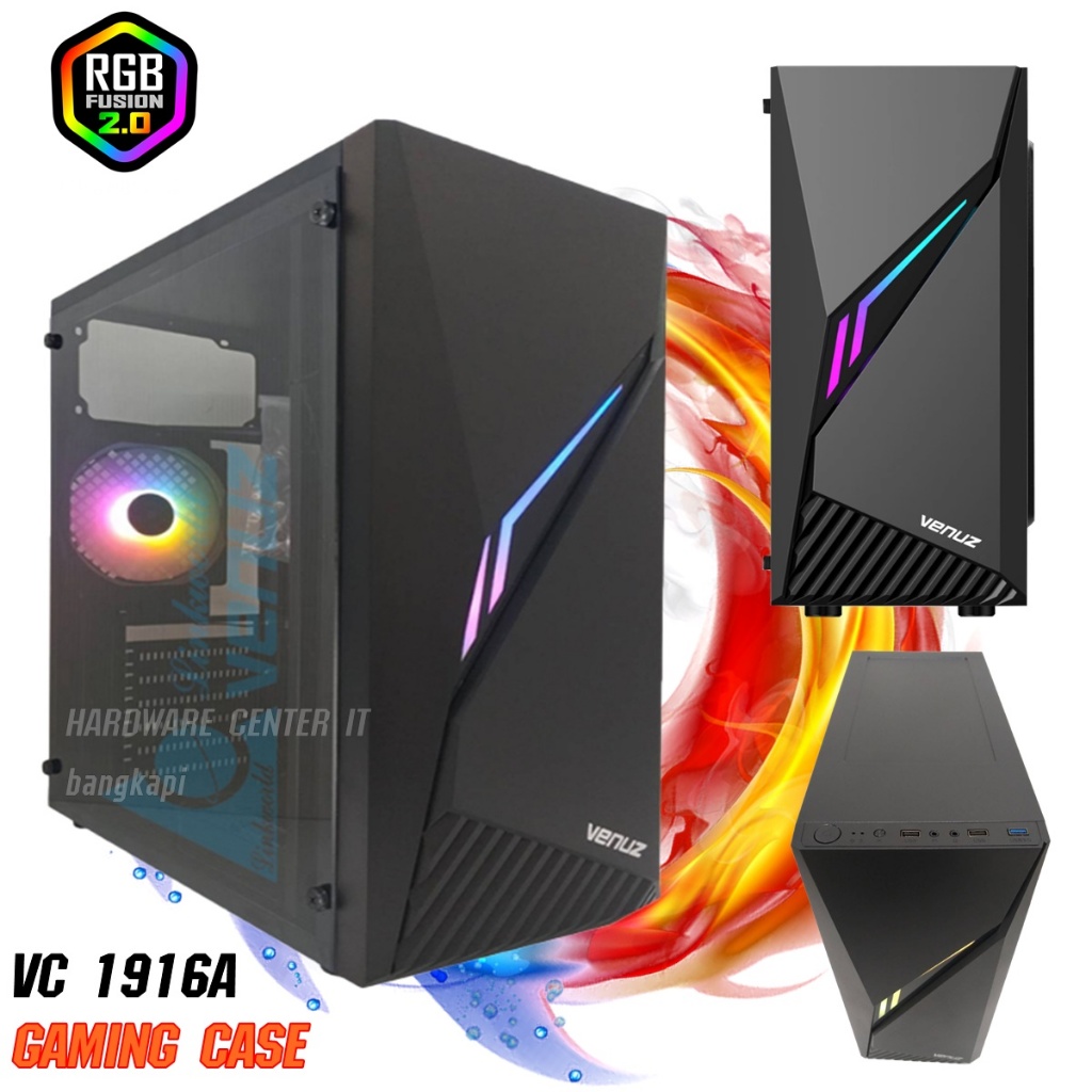VENUZ Acrylic Side ATX Computer Case VC 1916A with RGB LED Lighting ...