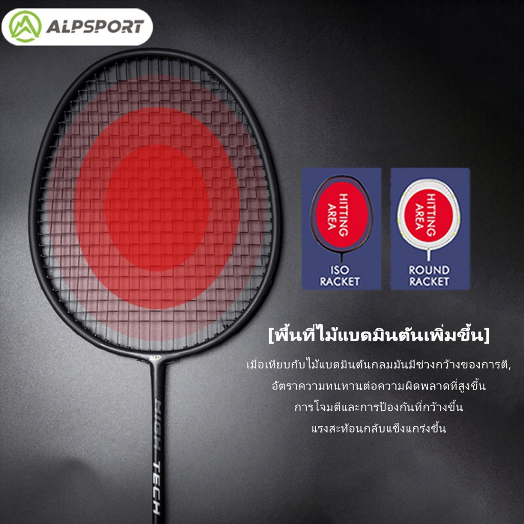 ALPSPORT RR 2ชิ้น 4U G5 22LBS ไม้แบดมินตันสีดำ 100%ของแท้ คาร์บอนไฟ ...
