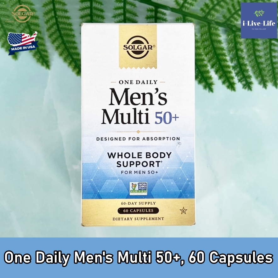 Solgar - One Daily Men's Multi 50+, 60 Capsules วิตามิน สำหรับผู้ชาย ...