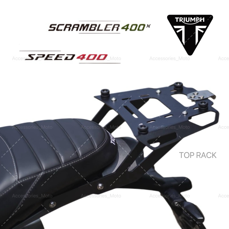 แร็คท้าย RUSH Kustom สำหรับ Triumph Speed 400, Scrambler 400 X / Top Rack | Shopee Thailand
