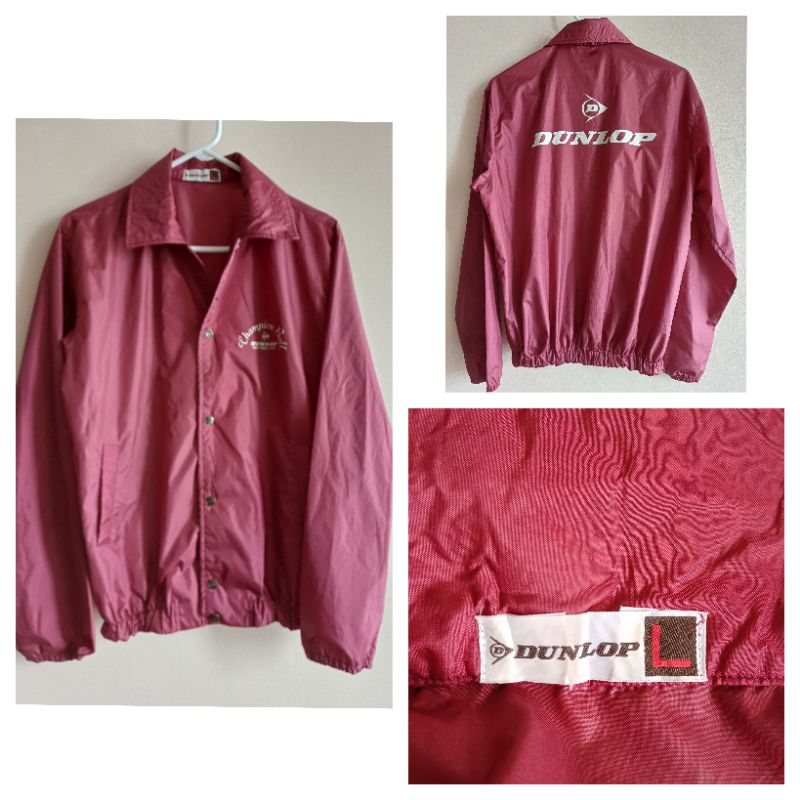 Dunlop Golf Nylon Button Down Windbreaker Jacket Unisex Size L สีน้ำตาล ...