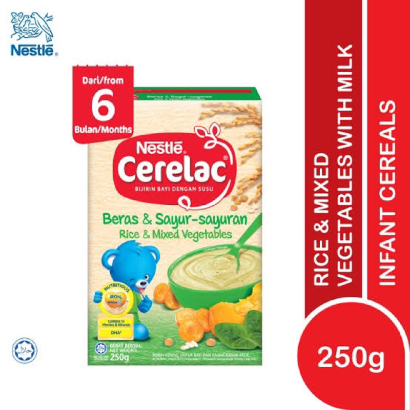 Nestlé Cerelac Baby Food Rice and Mixed Vegetables, 250g | Shopee Thailand