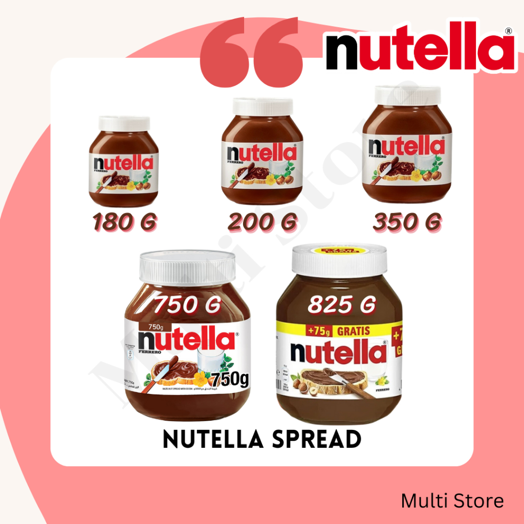 ‼️New Lot‼️Nutella Spread - สเปรดนูเทลล่า แยมช็อคโกแลต 180g, 200g, 350g, 750g, 825g | Shopee ...