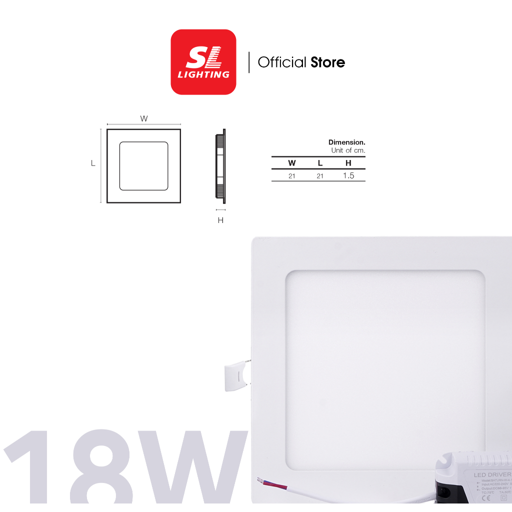 SL LIGHTING | LED Recessed Downlight ดาวน์ไลท์ฝังฝ้าแอลอีดี มี 9W, 12W ...