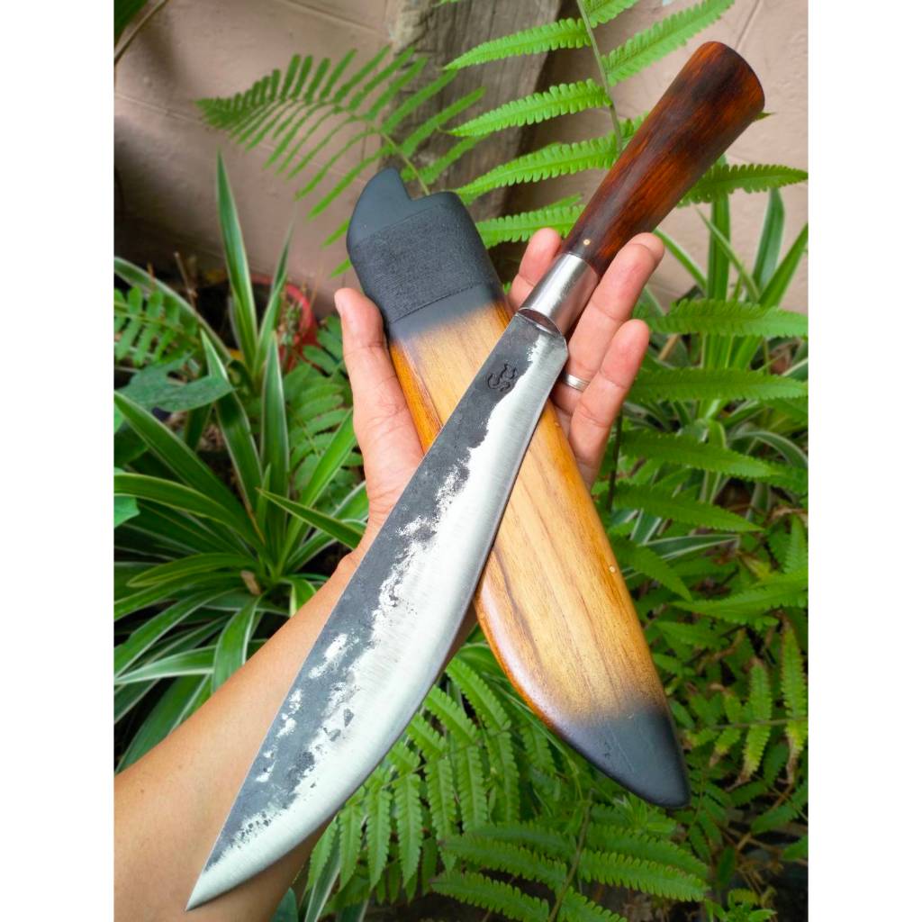 มีดเหน็บ อีเหน็บ E-Nep มีดควาญ มีดเดินป่า มีดแคมป์ 9.6” SUP9 ตีร้อนชุบแข็ง ผิวไฟ ด้ามประดู่ ฝัก ...