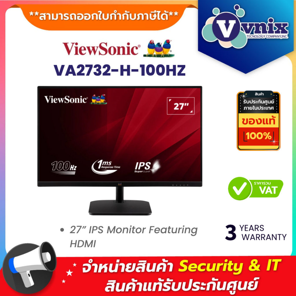 VIEWSONIC VA2732-H-100HZ 27" / IPS FullHD / 5ms/Contrast 50M:1/VGAx1 ...
