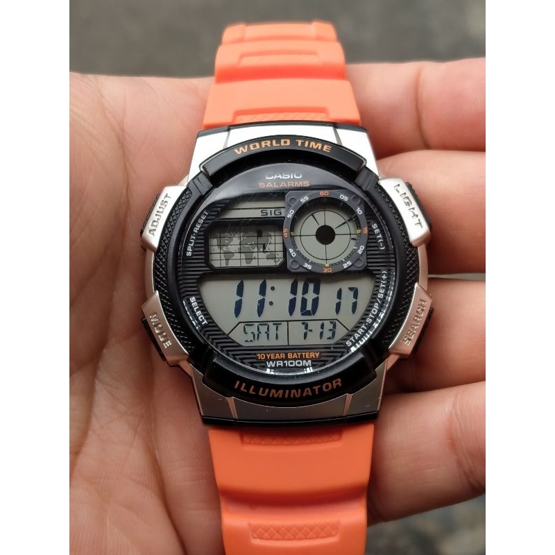 นาฬิกา Casio AE1000 ถ่าน สภาพดี เดินดี ใช้งานปกติ | Shopee Thailand