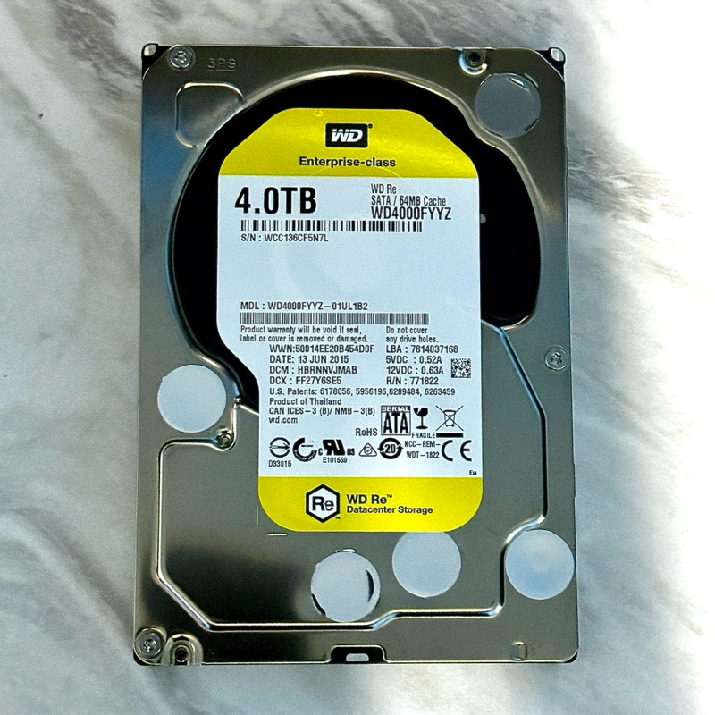 Harddisk 4TB ฮาร์ดดิสก์ WD4000FYYZ 7200RPM Sata3 6Gb/s 64MB Cache 3.5 ...